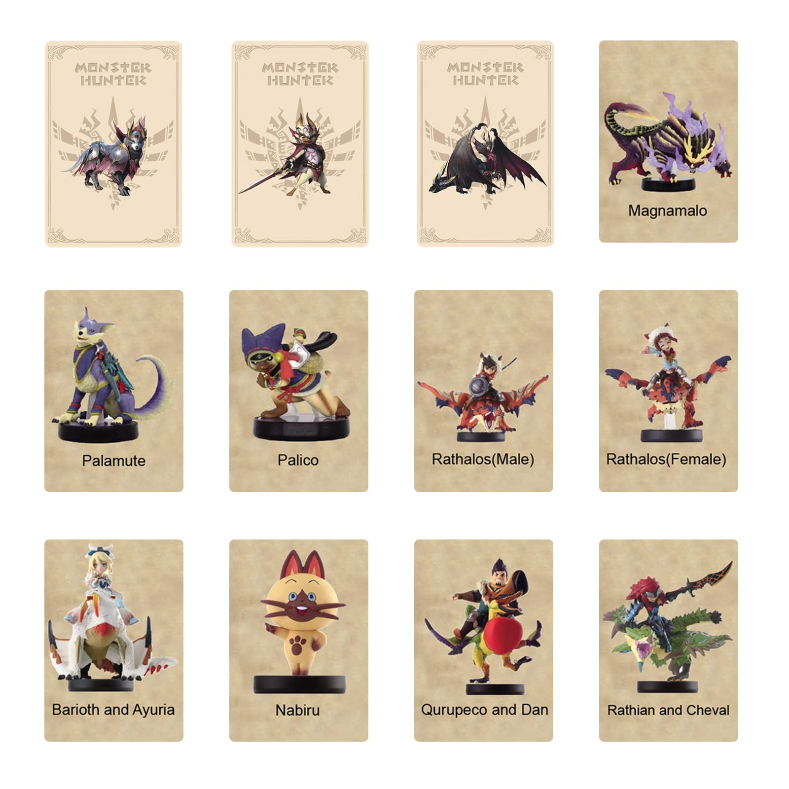 [Newest Version] 12 Pcs NFC Mini Cards Compatible with Monster Hunter Rise Sunbreak