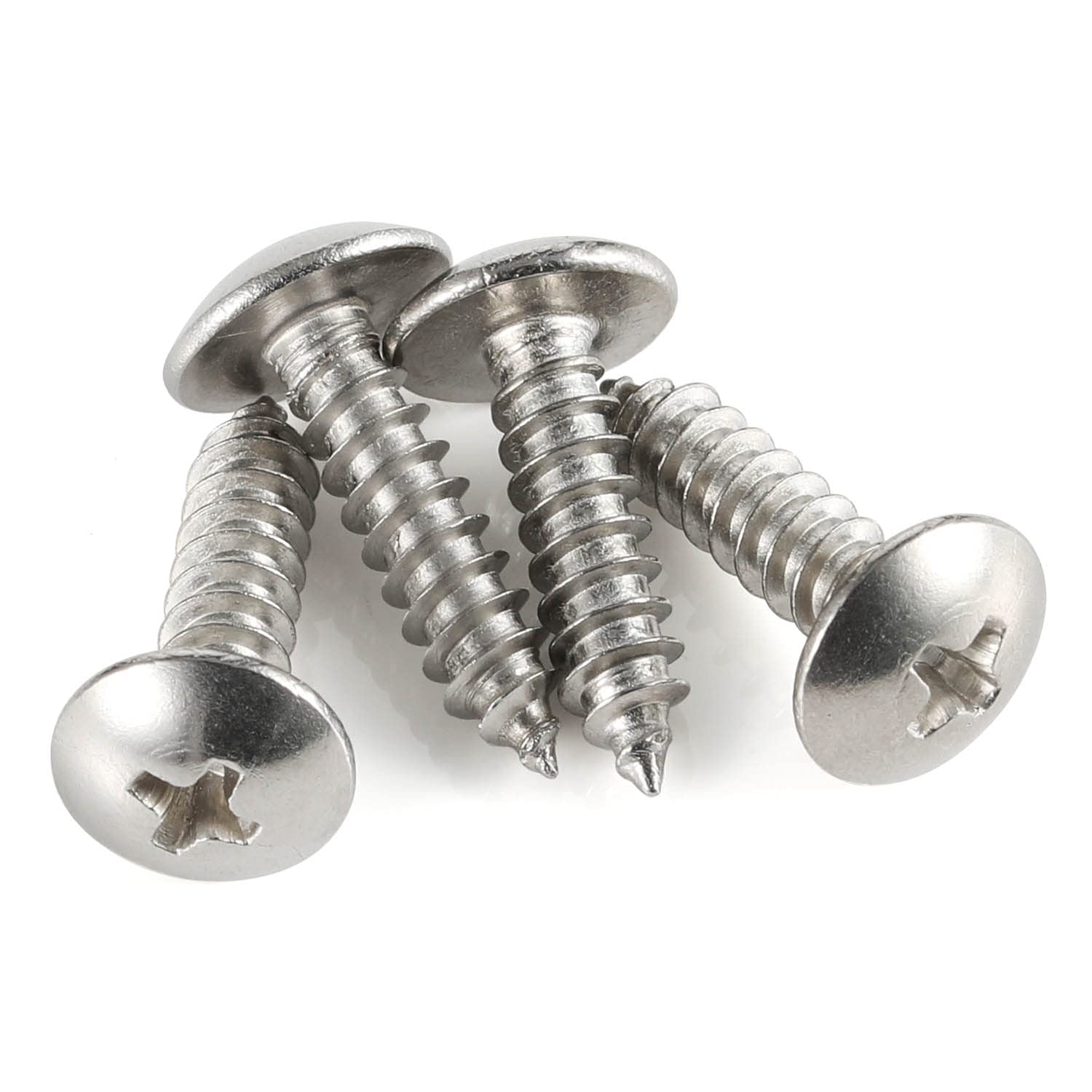 #10 x 1 Truss Head Sheet Metal Screws Wood Screws, 304 Stainless Steel 18-8, Self Tapping, 100 PCS