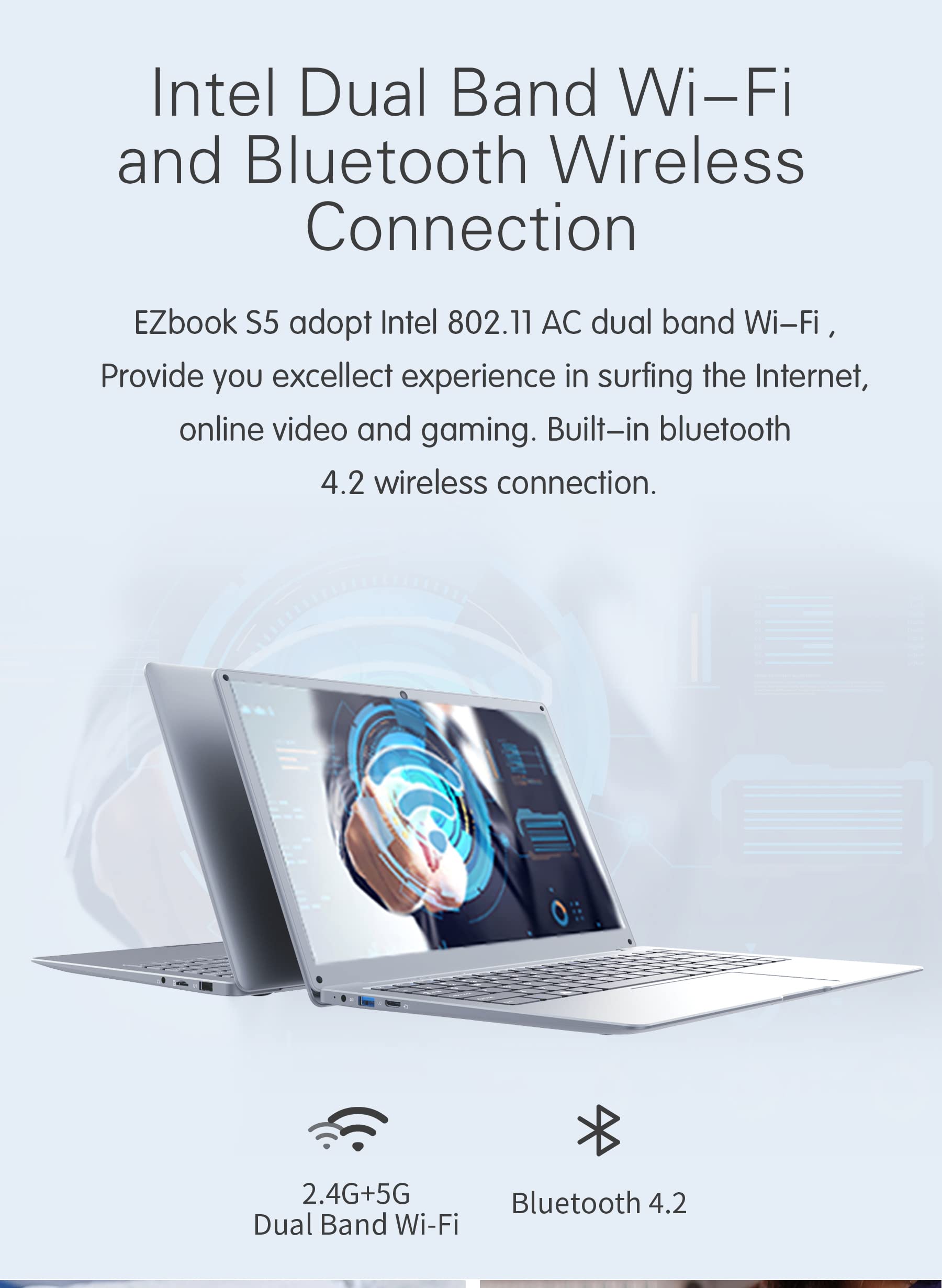 【MS 2019 Office/12GB 】 Jumper Laptop 14 Inch FHD Screen Notebook Celeron N4020(Quad core) Ultrabook 8GB RAM/256GB Dual Band WiFi Computer Lightweight and Portable (8G+256GB)