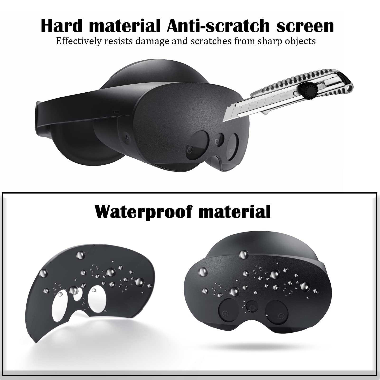 【2 Pcs】 Esimen VR Shell Protective Cover Compatible for Meta Quest Pro, Light & Durable Front Face Cover for Meta Quest Pro Accessories, Hard Front Shell Preventing Collisions and Scratches