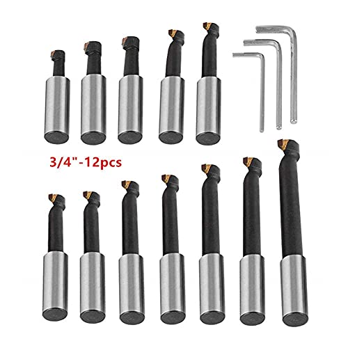 / 4 in Boring Head + R8-1-1/2-18 (7/16) Boring Bar + 3/4in Boring Cutter Set 40CR with Wrench for Household Industrial Use