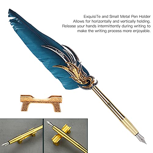 01 Calligraphy Pen Ink Set, Quill Pen Writing Quill Dip Pen Stainless Steel for Writing Gift Cards for Letter(navy blue, Polar Animals)