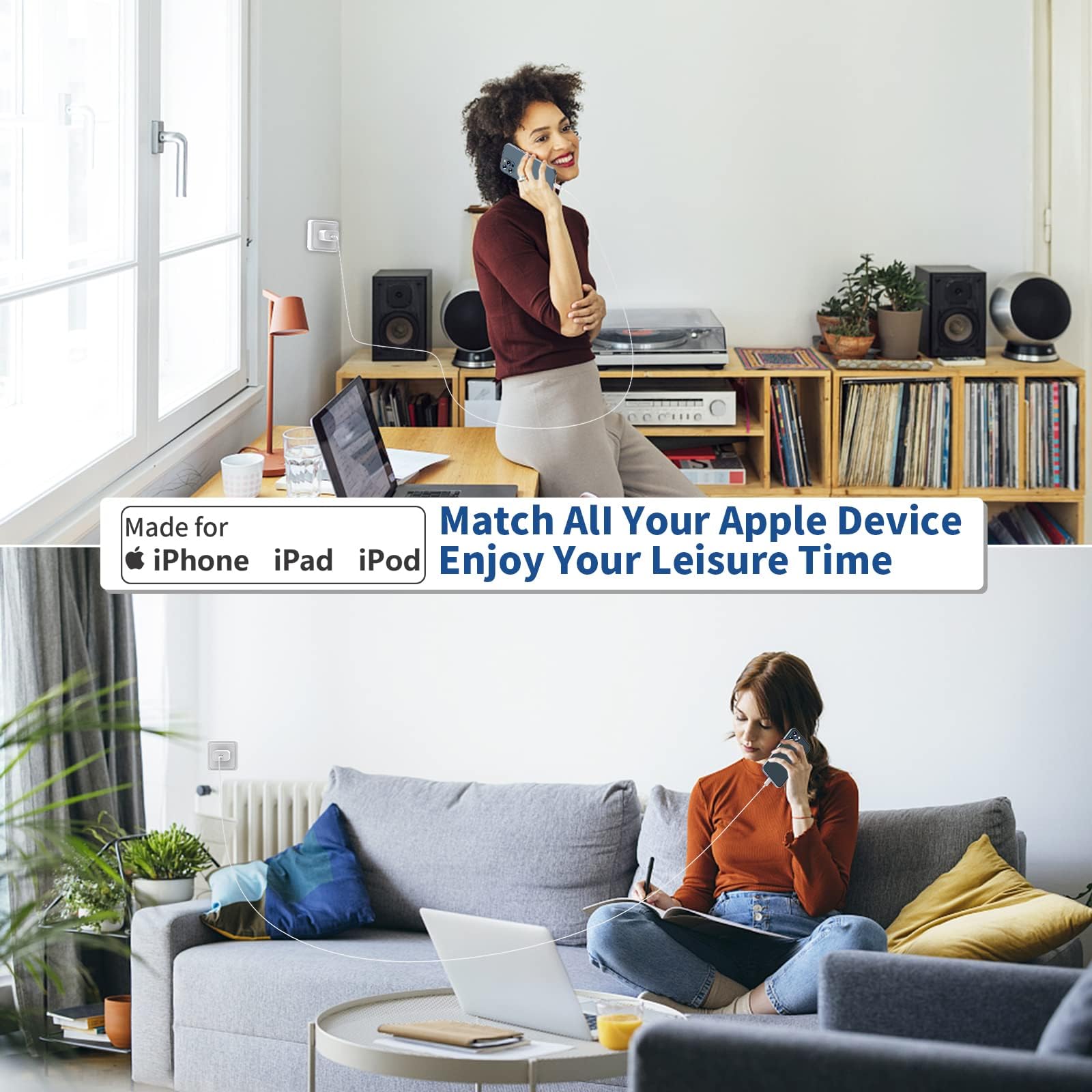 【MFi Certified】iPhone Charger Fast Charging, Redpark 3Pack PD 20W USB-C Power Adapter Type-C Wall Charger with 3Pack 6FT Type-C to Lightning Cable for iPhone 14 13 12 11 Pro Max Mini XS XR X 8 SE iPad