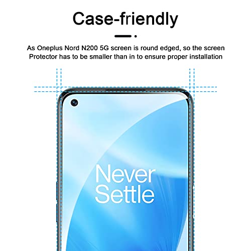 【3+3 PACK】Coolpow Designed for Oneplus Nord N200 5G Screen Protector plus One Nord N200 5G Screen Protector Tempered Glass Cell Phone Film, 【EasyInstall Tool 】,9H Hardness, Ultra HD, Scratch Resistant