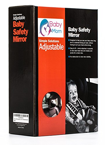 #1 Back Seat Mirror - Baby & Mom Rear View Baby Mirror - Easily Watch Your Precious Child in-Car - Adjustable, Convex and Shatterproof Glass