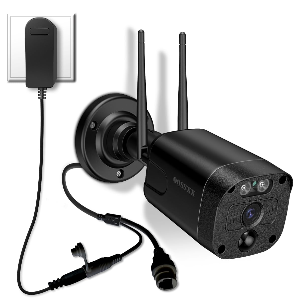 {5.0MP & 130° Ultra Wide-Angle} PIR Detection 2-Way Audio Dual Antennas Security Wireless Camera System Outdoor Wireless Security Camera, Home WiFi Surveillance Bullet Exterior Cameras