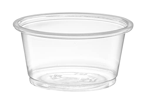 {2 oz - 200 Cups} Clear Diposable Plastic Portion Cups No Lids, Small Mini Containers For Portion Controll, Jello Shots, Meal Prep, Sauce Cups, Slime, Condiments, Medicine, Dressings, Crafts, Disposable Souffle Cups & Much more