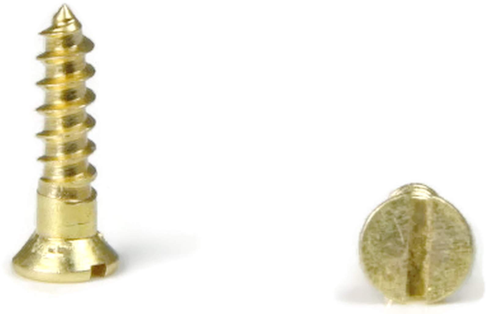 #12-11 Wood Screws - Slotted Flat Head Wood Screws - Brass #12-11 x 1-1/2" Qty 250