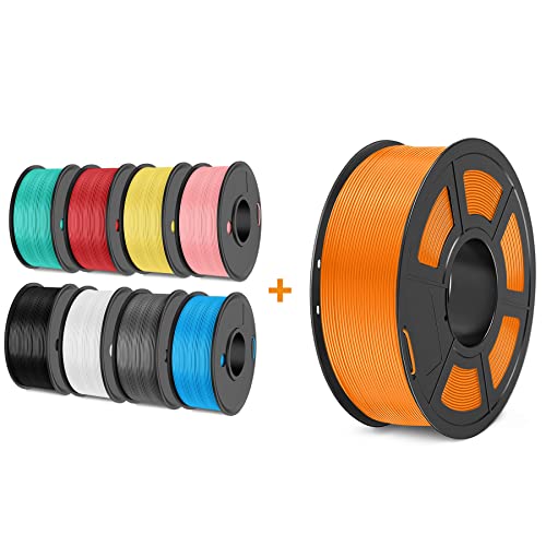 ăPLA-Meta & PLA PlusăSUNLU 3D Printer Filament PLA-Meta 1.75mm, Dimensional Accuracy +/- 0.02 mm, 250G*8 Rolls, Black+White+Grey+Blue+Green+Red+Yellow+Pink & PLA+ 1KG, Orange