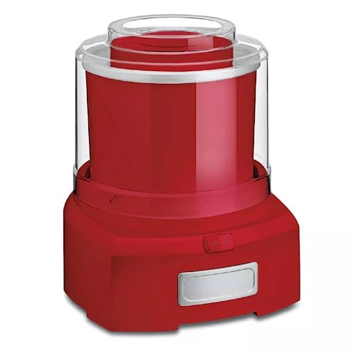 1½ Quarts Automatic Frozen Yogurt, Ice Cream & Sorbet Maker, Easy-Lock Lid with Large Spout, Red
