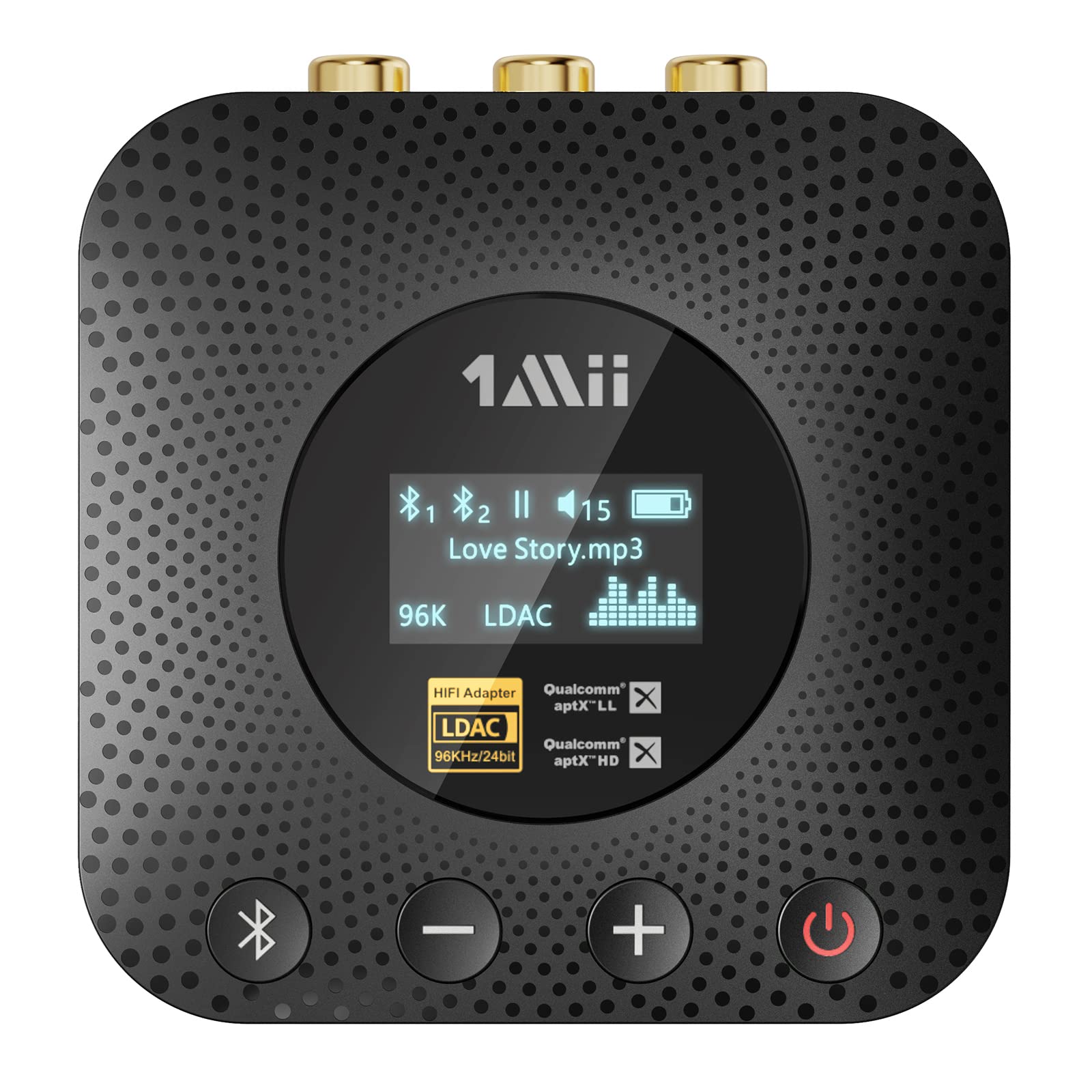 [Upgraded] 1Mii B06 Plus Bluetooth Receiver, HiFi Wireless Audio Adapter, Bluetooth Receiver with 3D Surround Low Latency for Home Music Streaming Stereo System (White)