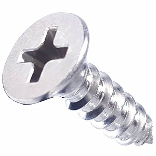 #4 x 1/2" Flat Head Wood Screws, Phillips Drive, Type 316 Marine Grade Stainless Steel, Full Thread, Bright Finish, Quantity 50 by Fastenere