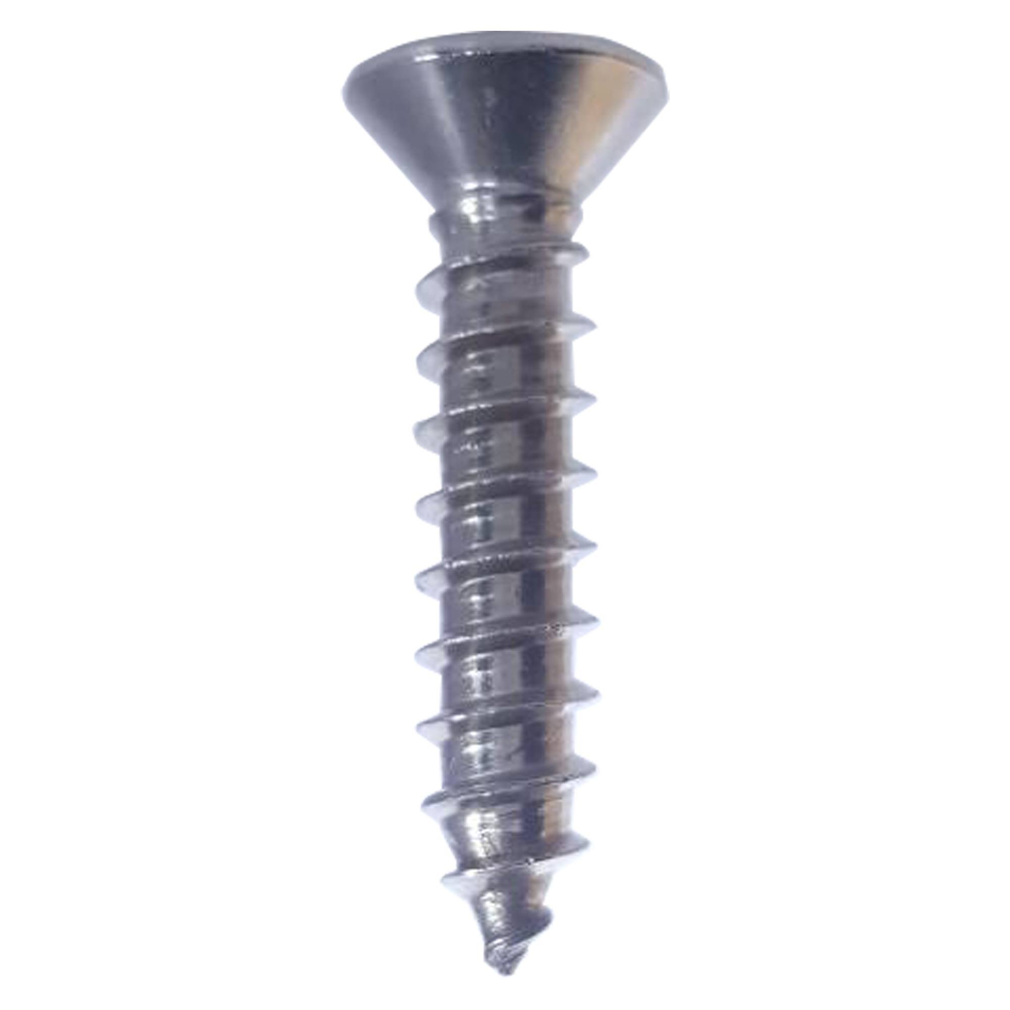 #4 x 3/4" Flat Head Sheet Metal Screws, Phillips Drive, Stainless Steel 18-8, Full Thread, Bright Finish, Self-Tapping, Quantity 100 by Fastenere