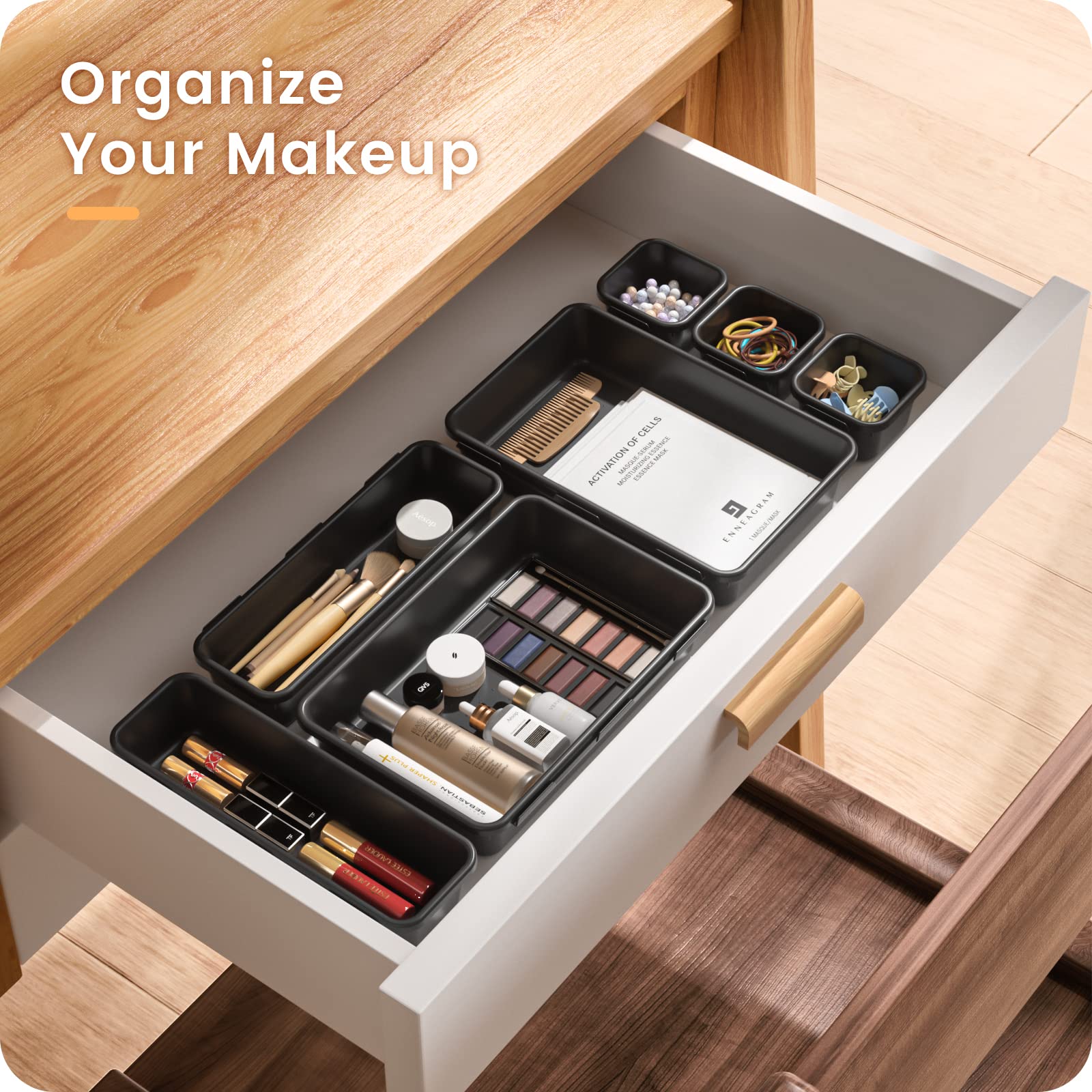 ใ๐ฏ๐ฎ๐ฃ๐ฐ๐ใใBlackใA-LUGEI Tool Box Organizer Tray Divider Set, Desk Drawer Organizer, Garage Organization and Storage Toolbox Accessories for Rolling Tool Chest Cart Cabinet Work Bench Parts Hardware