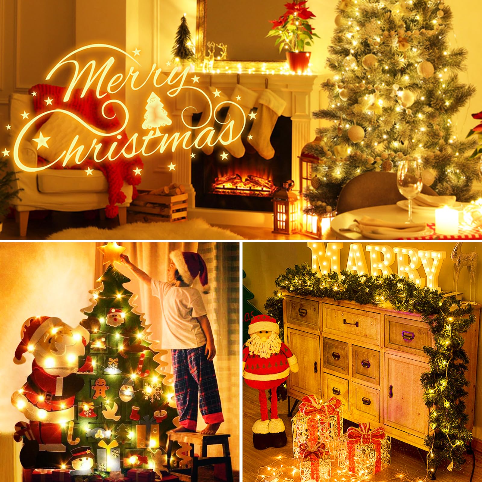 【10 Pack】Fairy Lights Battery Operated with Timer, 7FT 20LED String Lights Waterproof Silver Wire Fairy Light Battery Powered Twinkle Lights for Bedroom Christmas Wedding Indoor Party Decor Warm White