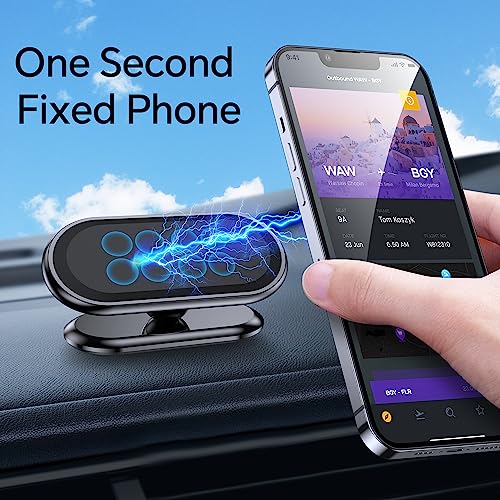 【2-Pack】 Magnetic Phone Holder for Car, [ Super Strong Magnet ] [ 4 Metal Plate ] Carmount 2.0 Magnetic Phone Mount [ 360° Rotation ] Universal Dashboard Adhesive Magnetic Phone Holders for Your Car