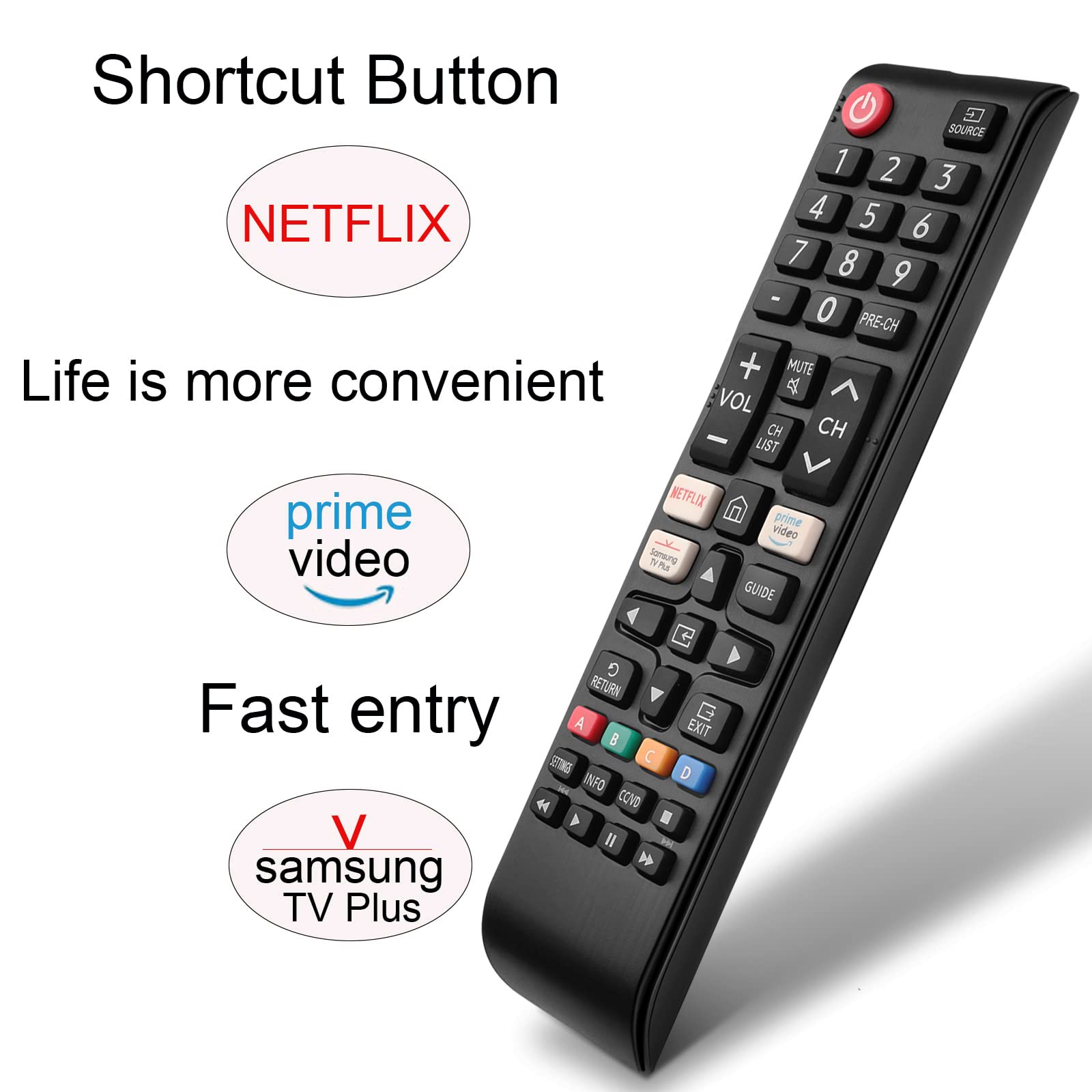 【Pack of 2】 New Universal Remote for All Samsung TV Remote, Replacement Compatible for All Samsung Smart TV, LED, LCD, HDTV, 3D, Series TV