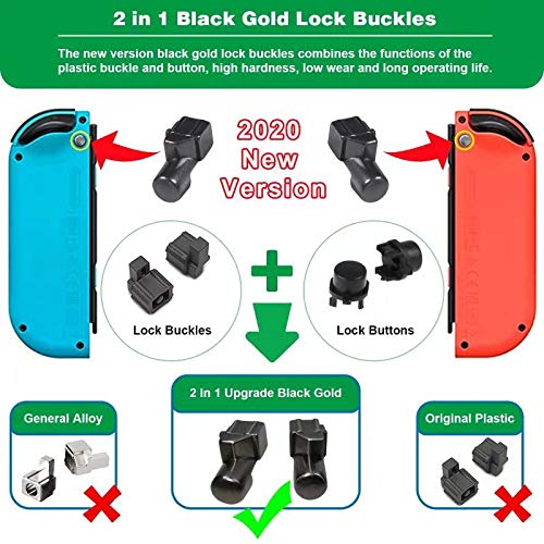 [Upgraded Version] Joycon Joystick Replacement, 3D Joystick Analog Thumb Stick for Nintendo Switch Joycon Repair Kit Include Full Repair Tool Kit, 2 Alloy Lock Buckles, 2 Jon Con Joystick Replacement