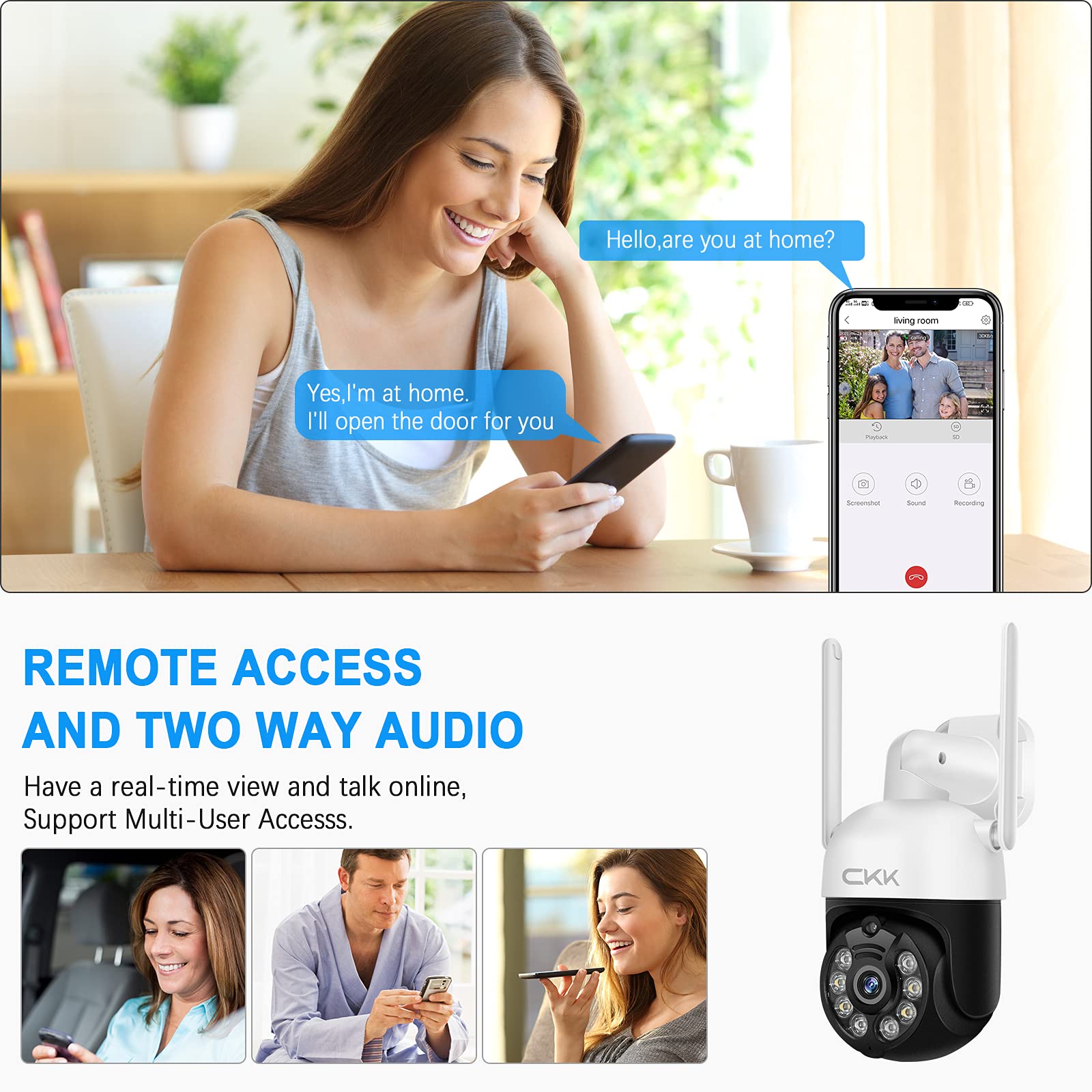 【Pan Tilt Zoom】 Wireless Security Camera System,4pcs 3MP PTZ Cameras Outdoor Indoor, 8 Channel 3MP WiFi Surveillance NVR System with 1TB Hard Drive,Floodlights & Siren Alarm,AI Human Detection