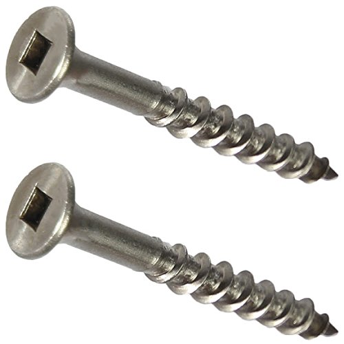 #10 x 3-1/2" Deck Screws 18-8 Stainless Steel, Square Drive, Type 17 Wood Cutting Point, Quantity 100, Size Number 10 x 3-1/2" Long by Fastenere
