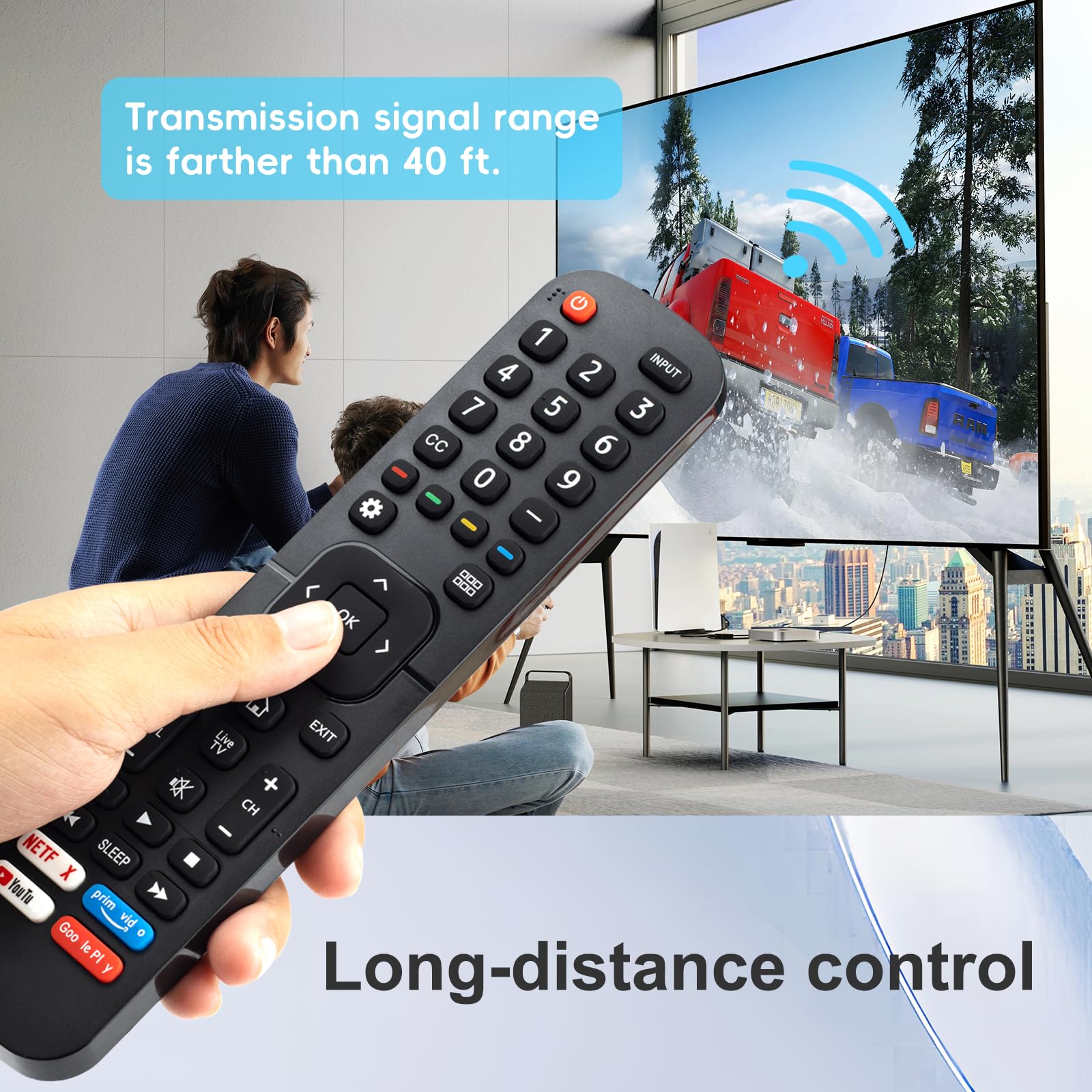 【Pack of 2】 New Universal IR Remote for Hisense-TV Remote, 2 Piece Replacement Control EN2A27 for Hisense-Smart-TV-Remote