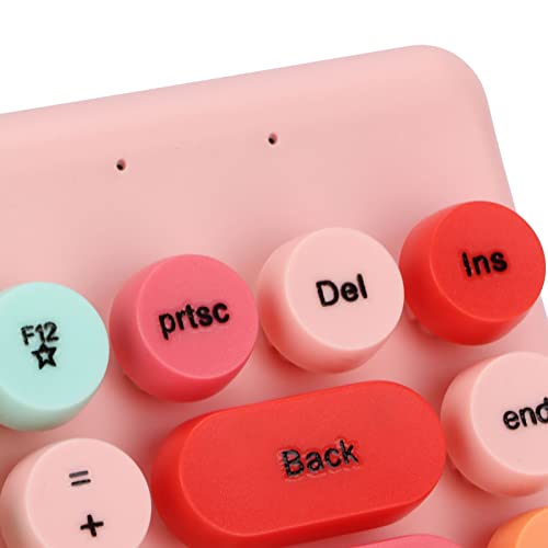 01 02 015 Gaming Keyboard Mouse, Wireless Light Quiet 86 Keys Save Space Keyboard Mouse Combo for Home for PC for Office(Pink Mixed Color)