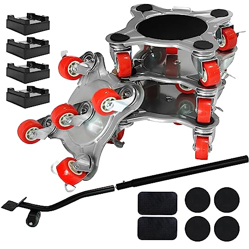 ćUpgrade LargećFurniture Dolly & Furniture Rollers Mover with 5 Wheels, Carbon Steel Panel Furniture Lifter Set Up to 2200LBs, for 360° Rotation Shifting Moving Heavy Duty Refrigerator, Sofa, Cabinet