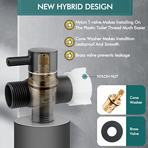 【Upgrade】Brass Handheld Bidet Sprayer for Toilet–Premium Stainless Steel Handheld Bidet Attachment for Toilet with 2 Water Adjustment, Perfect for Intimate Care, Cloth Diapers, Toilet Cleaner (Black)