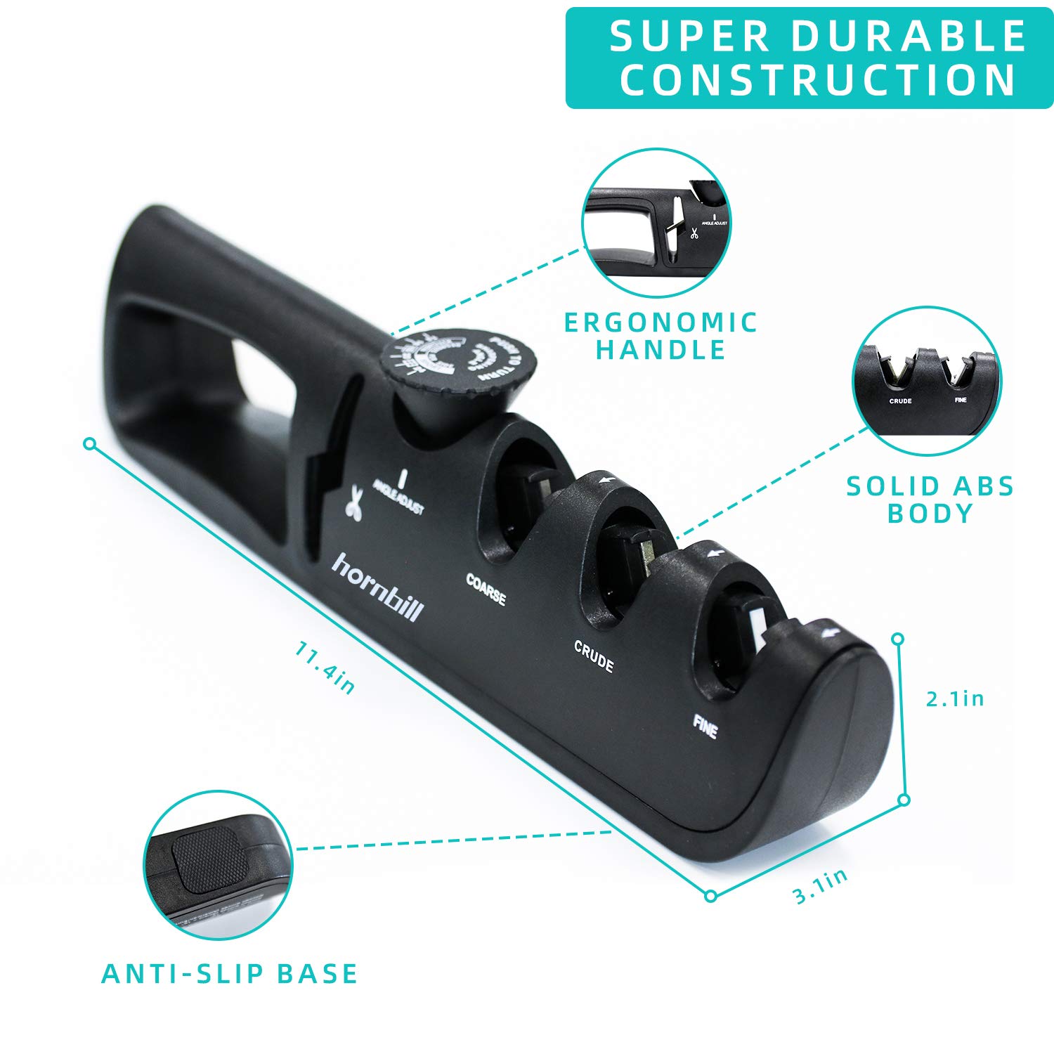 【2022 NEW】Manual Kitchen Knife Sharpener Adjustable 12-24°, 4-in-1 Chef Choice Knife and Scissor Sharpener, Repair, Restore, Polish Blades, Blade Sharpener for Ceramic/Steel Knife/Scissor/Home Kitchen