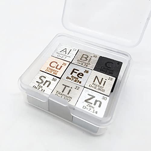 0.39" Element Cube Set 10mm Density Cubes for Periodic Table Collection Up to 99.99% Purity (0.39β, 9-01)