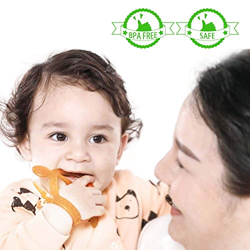 【Never Drop from Hand】 HEORSHE Baby Teething Toys for Babies 0-6 6-12 Months Teethers for Infants Toddlers Silicone Molars Adjustable Wristband Chew Toys for Babies 3 4 5 6 7 8 9 10 11 12 Months