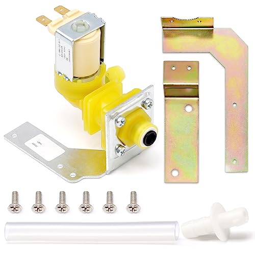 000009120 Water Inlet Valve Assembly with Brackets Inlet Tube Compatible with Manitowoc Ice Machines JC QR SD S K Series, 000008487 IH9123 33129026 Freezer Inlet Valve, 120V 60Hz Inlet Valve kit