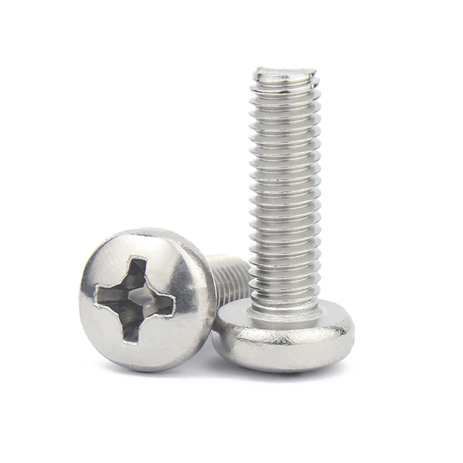 #10-24×1-1/4" Phillips Pan Head Screws, 304 Stainless Steel 18-8 Pan Head Machine Screws, Phillips Drive 50pcs
