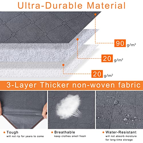 γπ―π£π°πγ Extra Large Clothes Blanket Storage Bags, 90L Thicker Fabric Closet Organizers and Storage Bins for Comforter, Clothing, Toys - Bedroom Dorm Storage Containers with Lids, Sturdy Handles -Grey