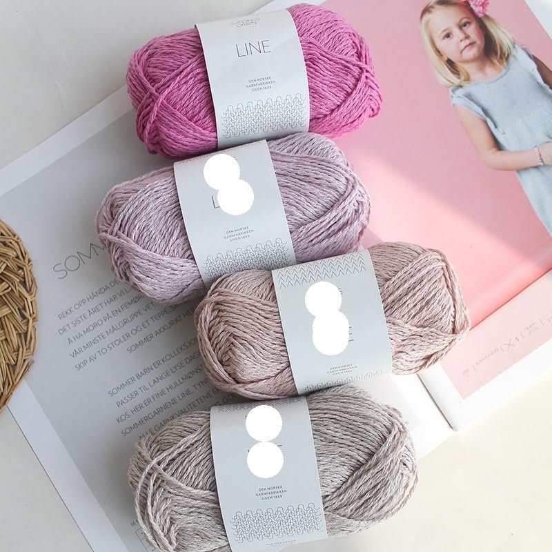 1 * 50g Ball Line Yarn Handknitting Yarn Linen Cotton Blended Yarn (Color : 3820)