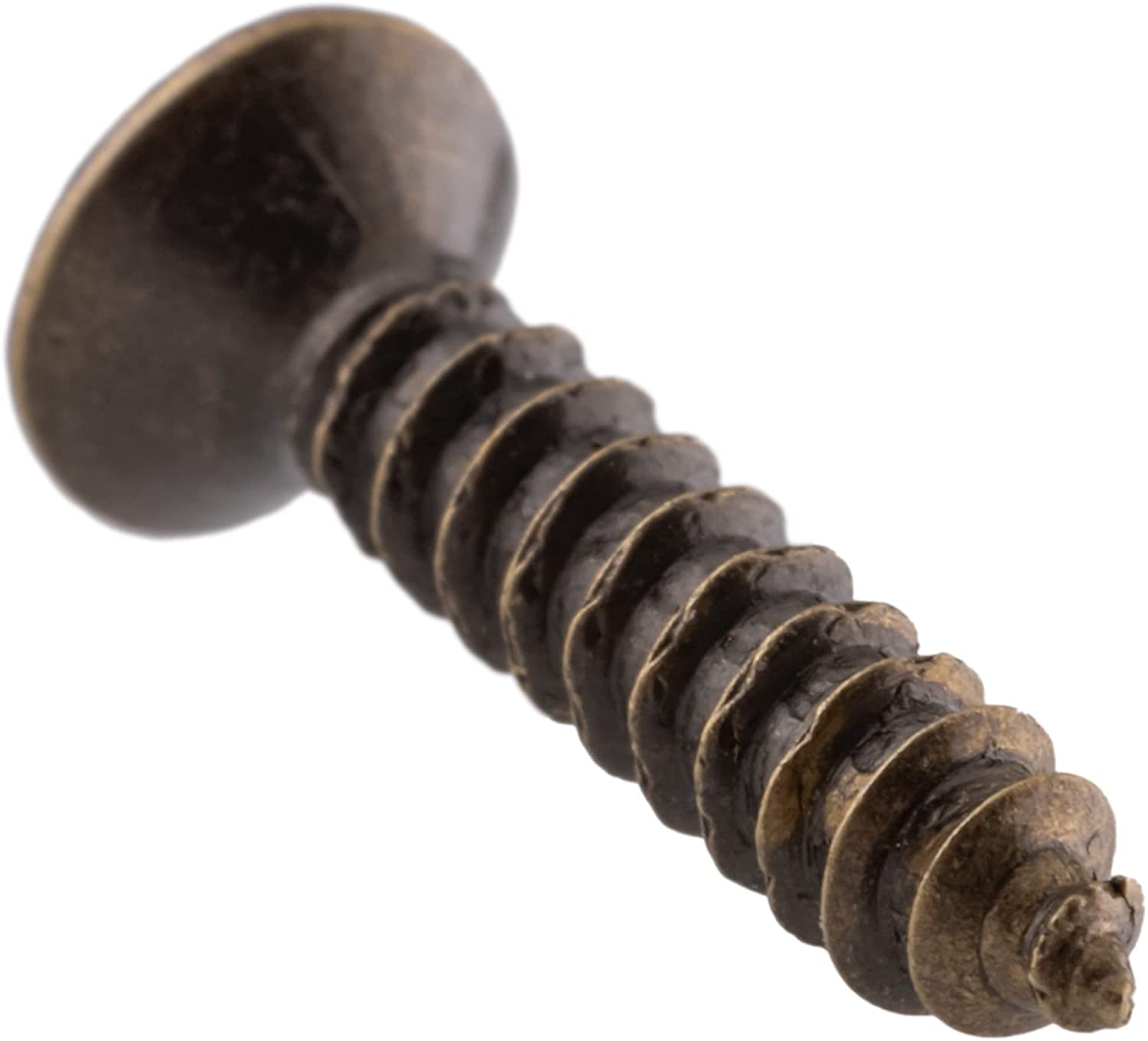 #5 x 5/8" Antique Brass Flat Head Phillips Wood Screws - Pack of 25 - Self Tapping Screws for Wood - FH558-SAB