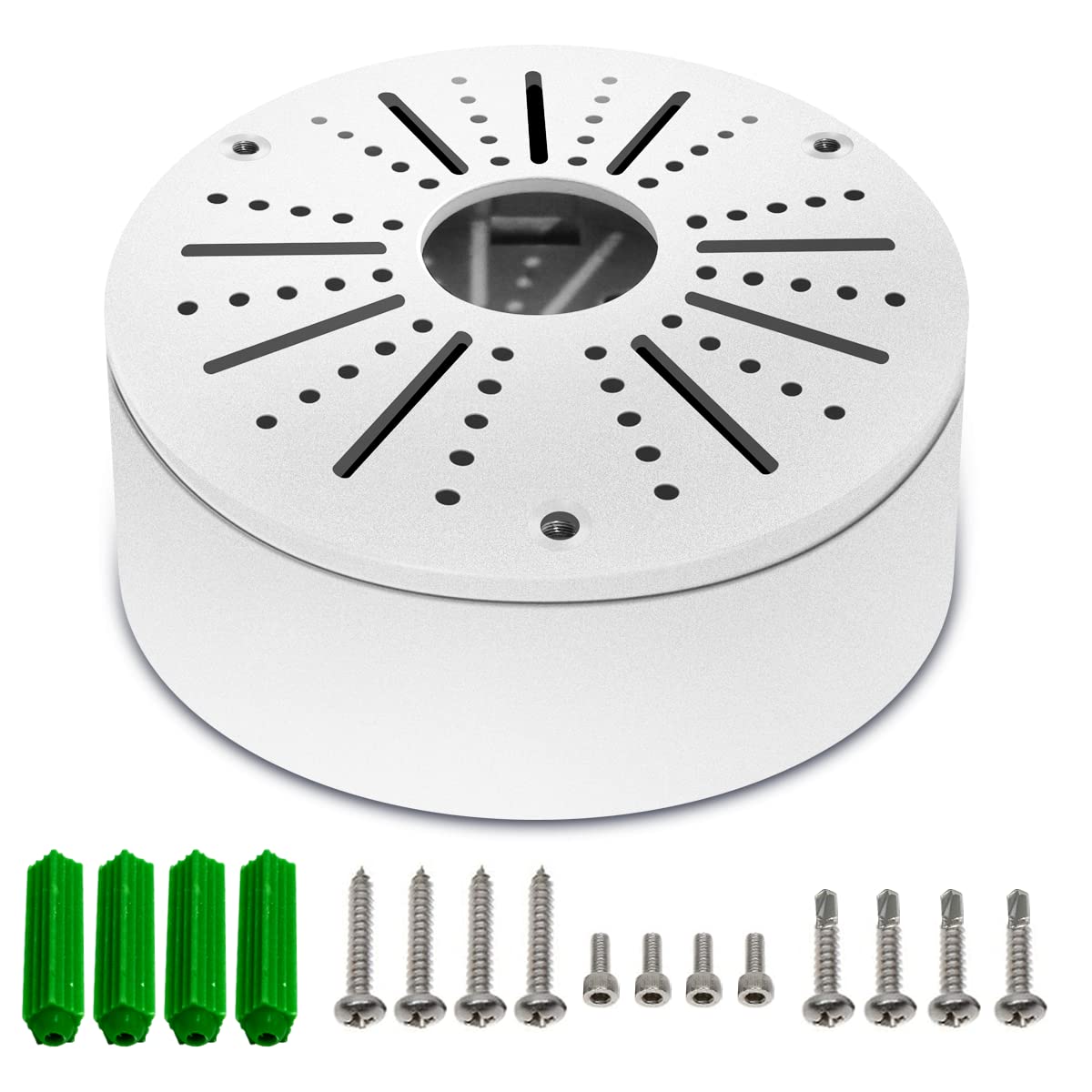 【Specially Designed for Dome Cameras】 Security Camera Junction Box Mount Bracket, Hide Cable Junction Base Boxes, Metal Junction Box CCTV, Base Junction Box for CCTV Cams by WEILAILIFE (4 Pack)