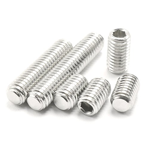 #6-32 UNC Flat Point Set Screws Hex Socket Grub Screws Pack of 100-Pieces (#6-32 x 1/2")