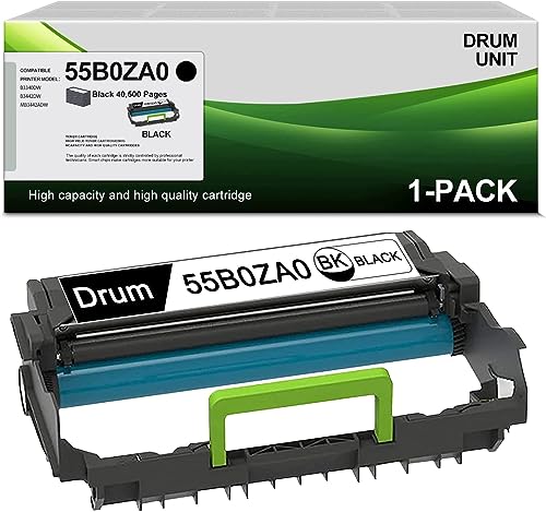1-Pack B3340 55B0ZA0 Black Drum Unit Replacement for Lexmark B3340dw B3442dw MB3442adw Printer