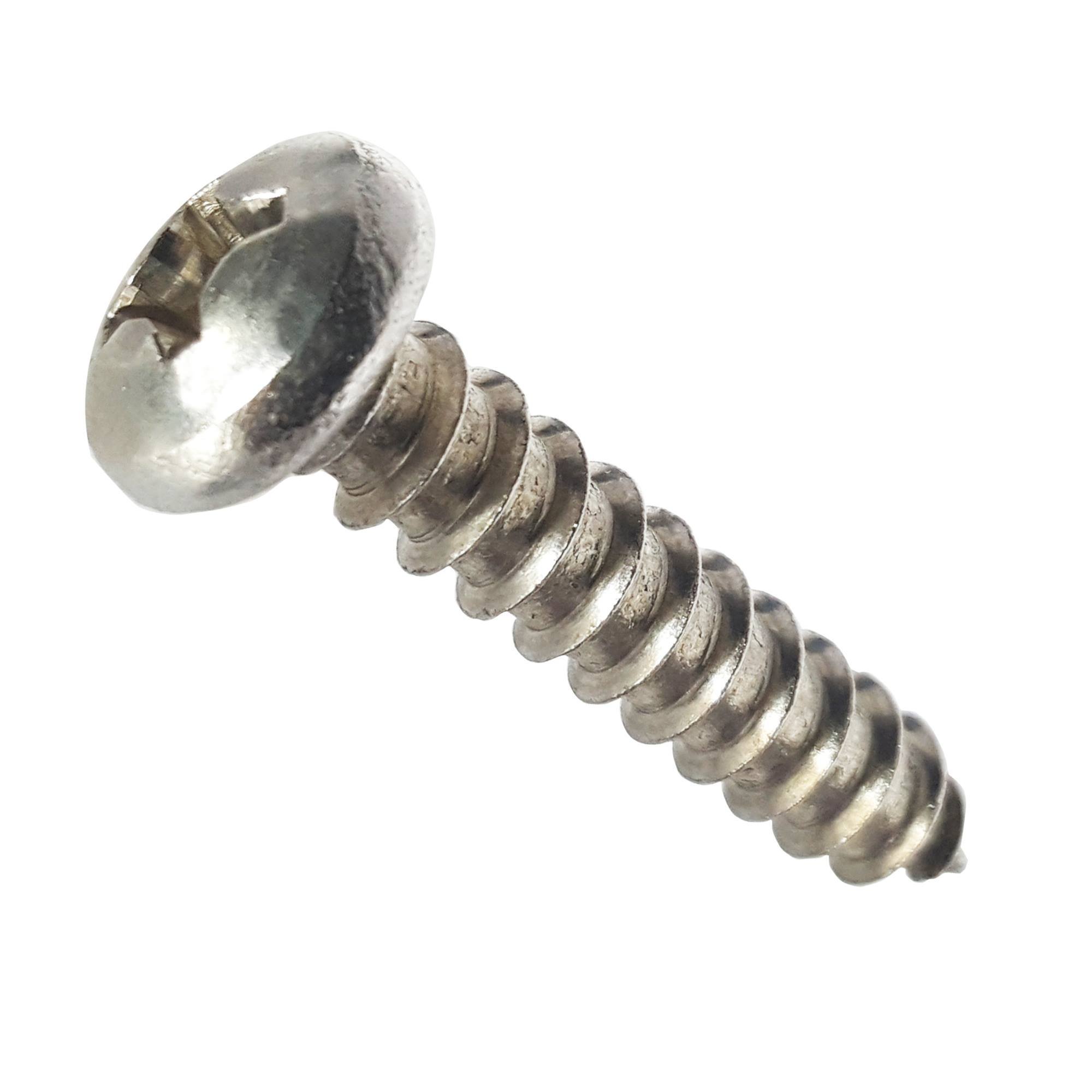 #14 x 1-1/4" Pan Head Sheet Metal Screws, Full Thread, Phillips Drive, Stainless Steel 18-8, Bright Finish, Self-Tapping, Quantity 50 Pieces by Fastenere