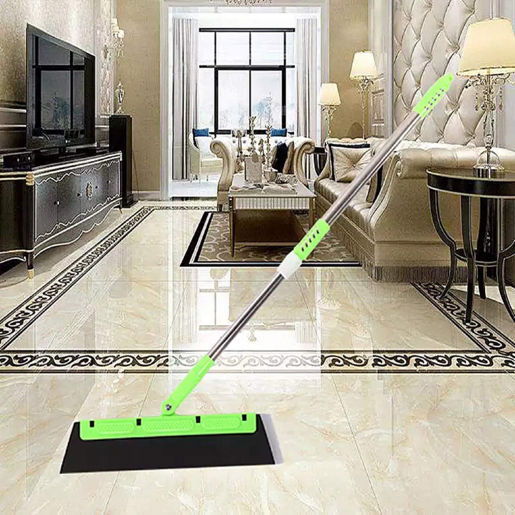 *m·kvfa* Magic Broom Sweeper Dust Hair Bathroom Wiper Broom Rotate Connector Rubber Tool Adjustable Long Handle Removal Pet Human Hair