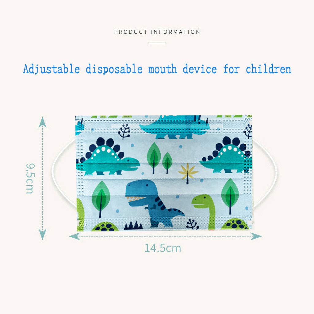 [US Stock] 100PCS Non-Woven Children Disposable Face Mask 3-Layer Multicolor Face Masks Breathable for Kids by MASZONE