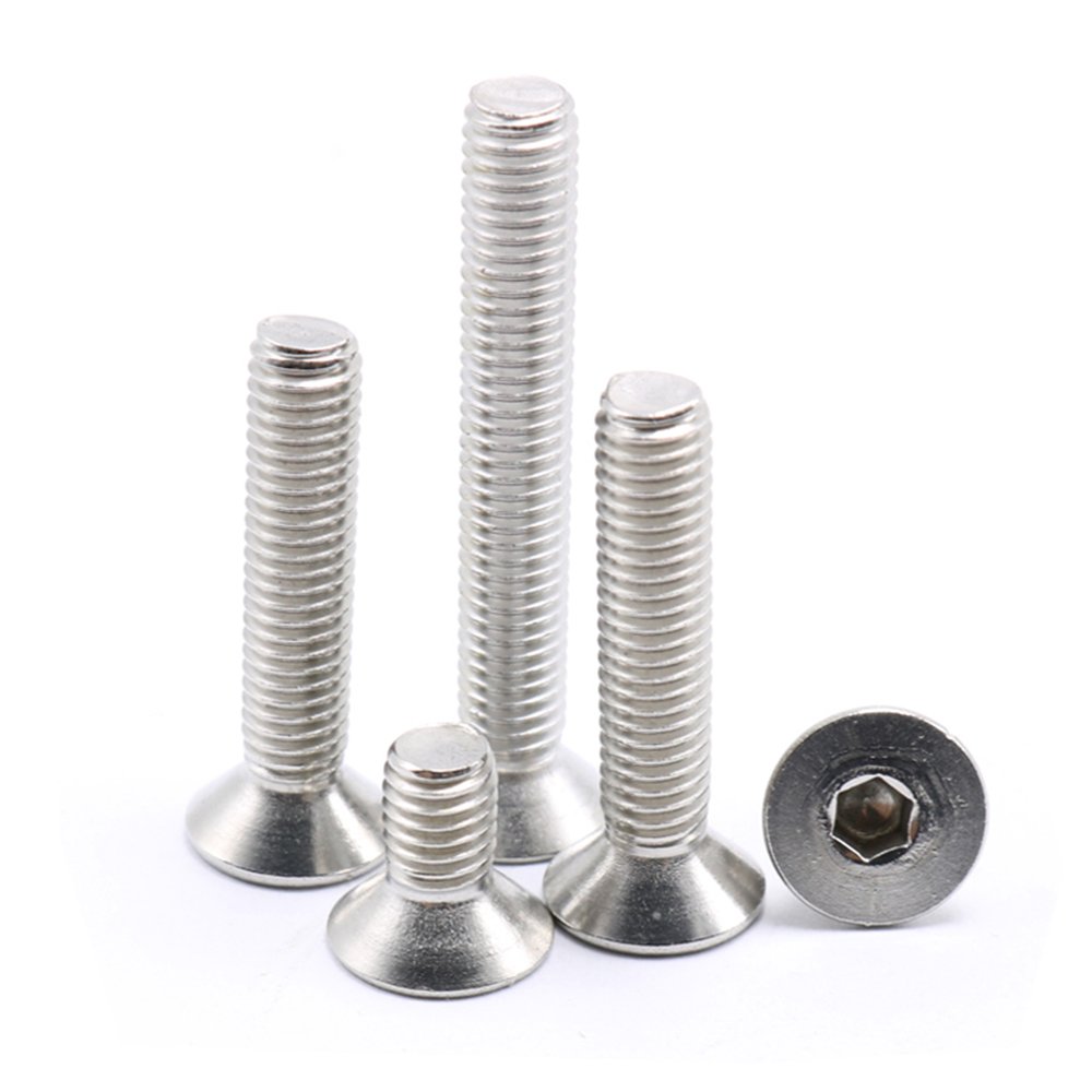 #8-32 UNC Flat Countersunk Head Socket Screws,50-Piece,Stainless Steel,Full Thread,Right Hand (#8-32 x 3/4")