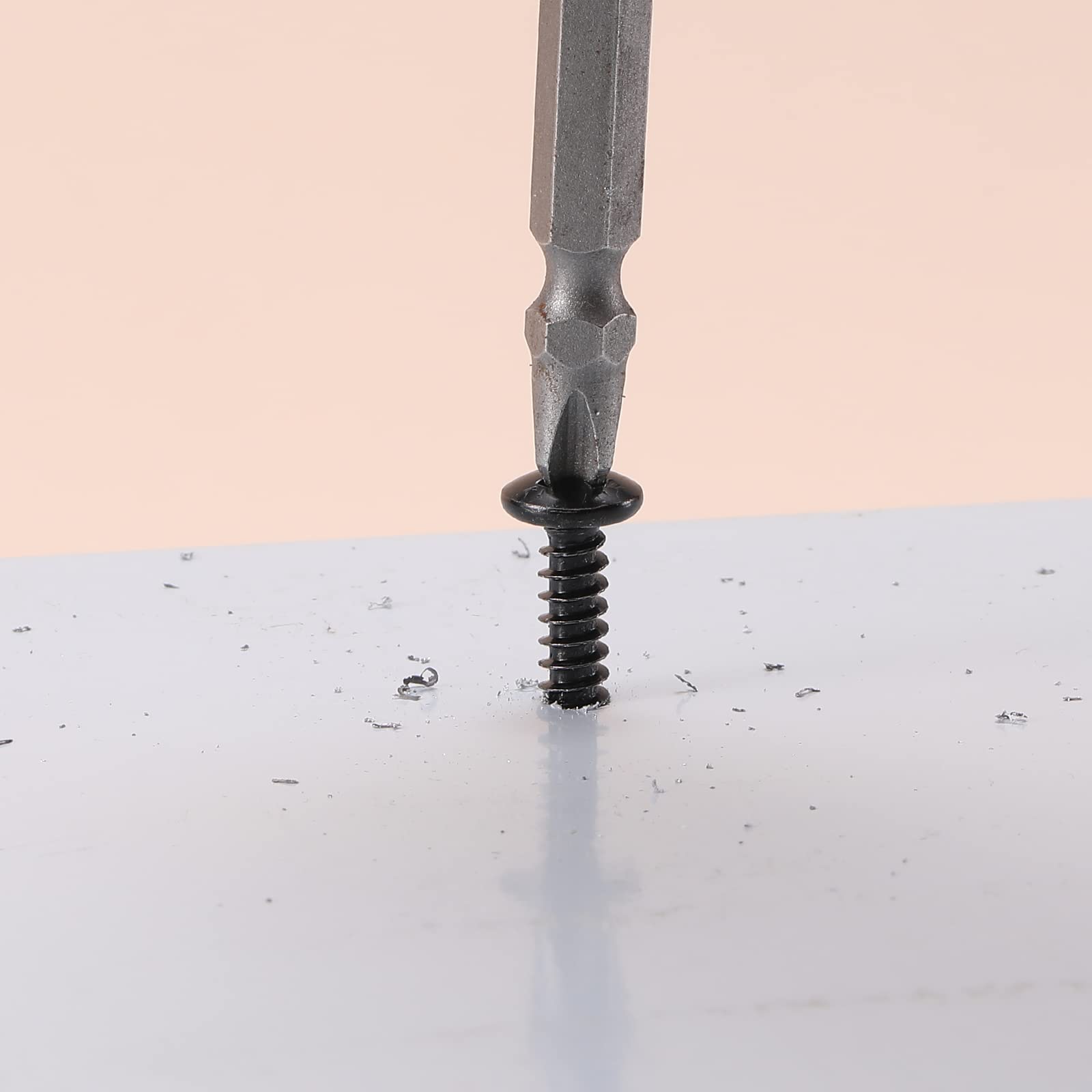 #8 x 3/4" Sheet Metal Screws 100Pcs 410 Stainless Steel Pan Head Tek Screws Fast Self Tapping Screws Black Oxide by SG TZH