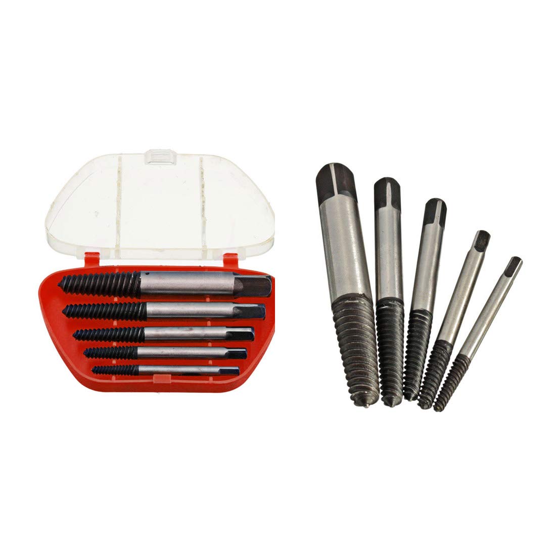 【The Best Deal】OriGlam 5PCS Screw Extractor Easy Out Set Drill Bits, Guide Broken Damaged Bolt Remover Tools Kit Set 3-9mm