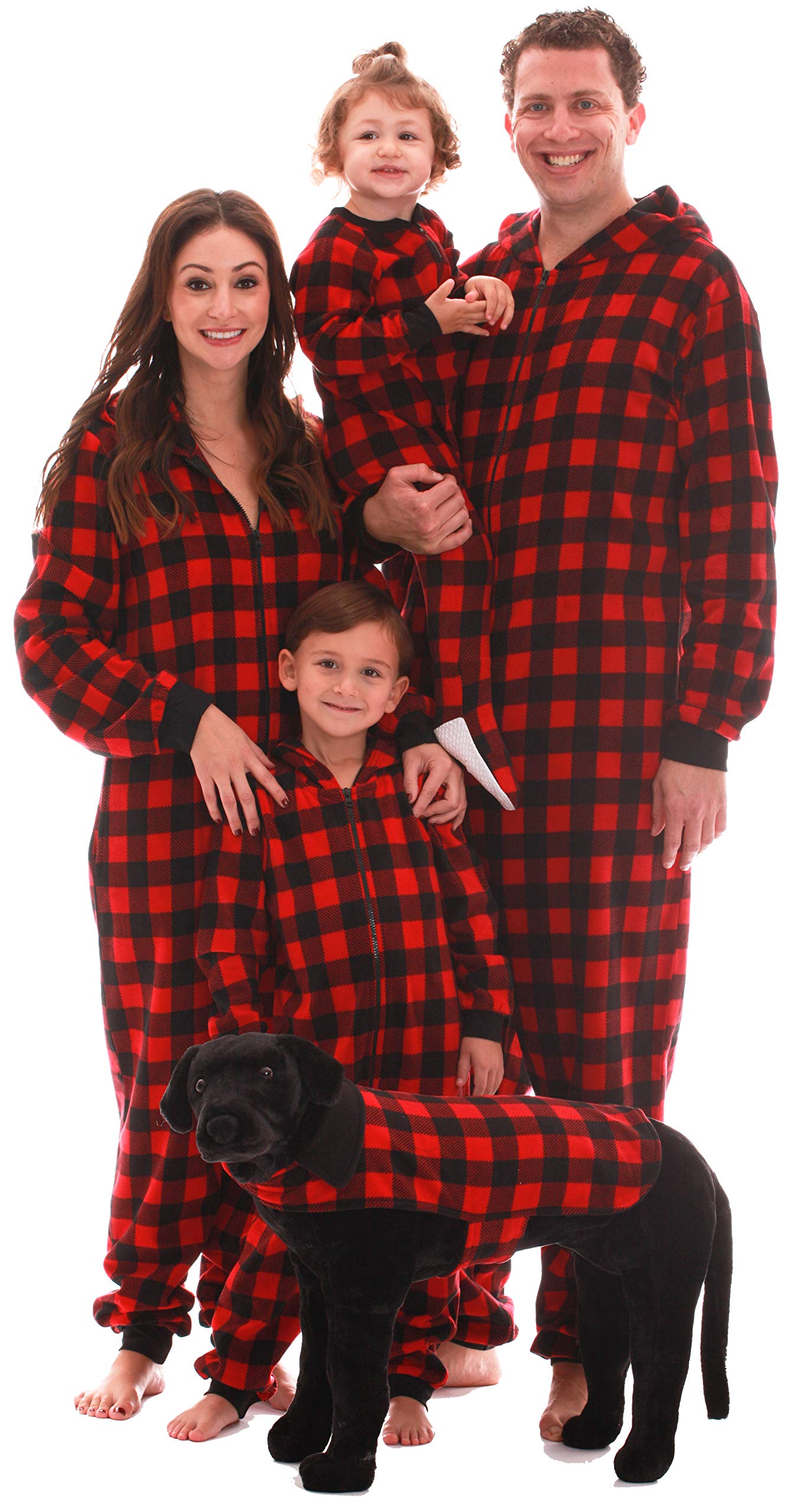#followme Family Pajamas Buffalo Plaid Microfleece Mens Adult Onesie 6754-10195-XL