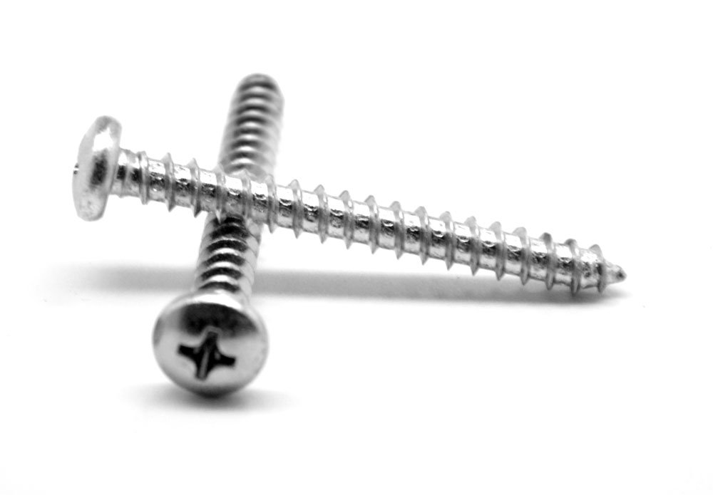 #8-15 x 4" Sheet Metal Screw Phillips Pan Head Type A Low Carbon Steel Zinc Plated Pk 100