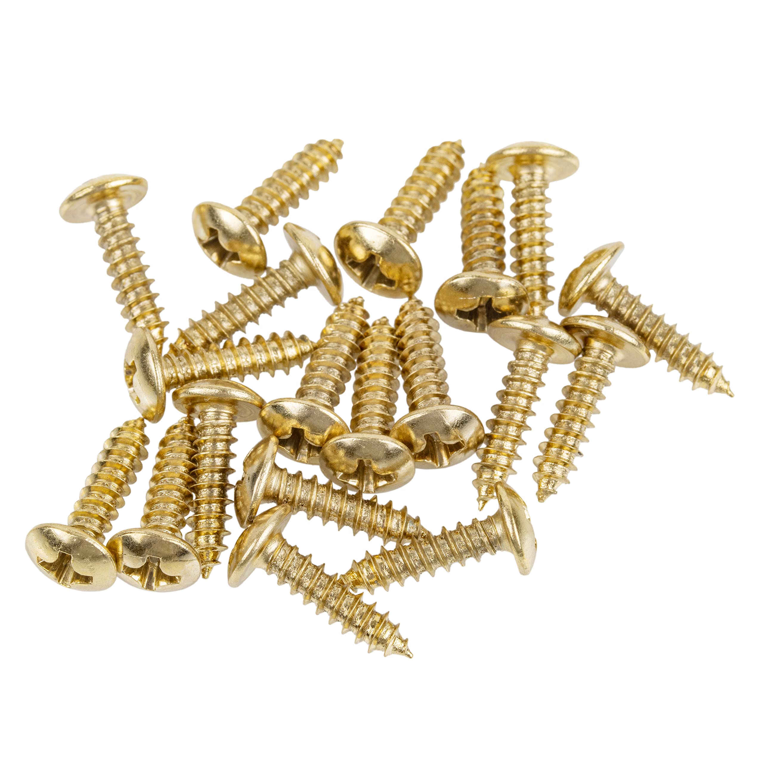 #5 x 1/2" Brass Pan Head Philips Drive Wood Screws | Pack of 25 | Self Tapping Screws for Wood Antique or Modern Furniture | SCR-C1060-RP5012BPPK