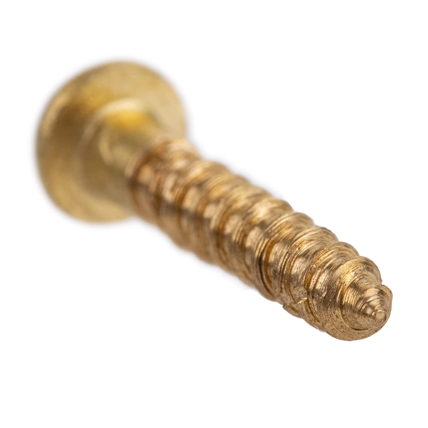 #6 x 5/8" Solid Brass Round Head Slott Drive Wood Screws - Pack of 25 - Self Tapping Screws for Wood - RH6-B (25)