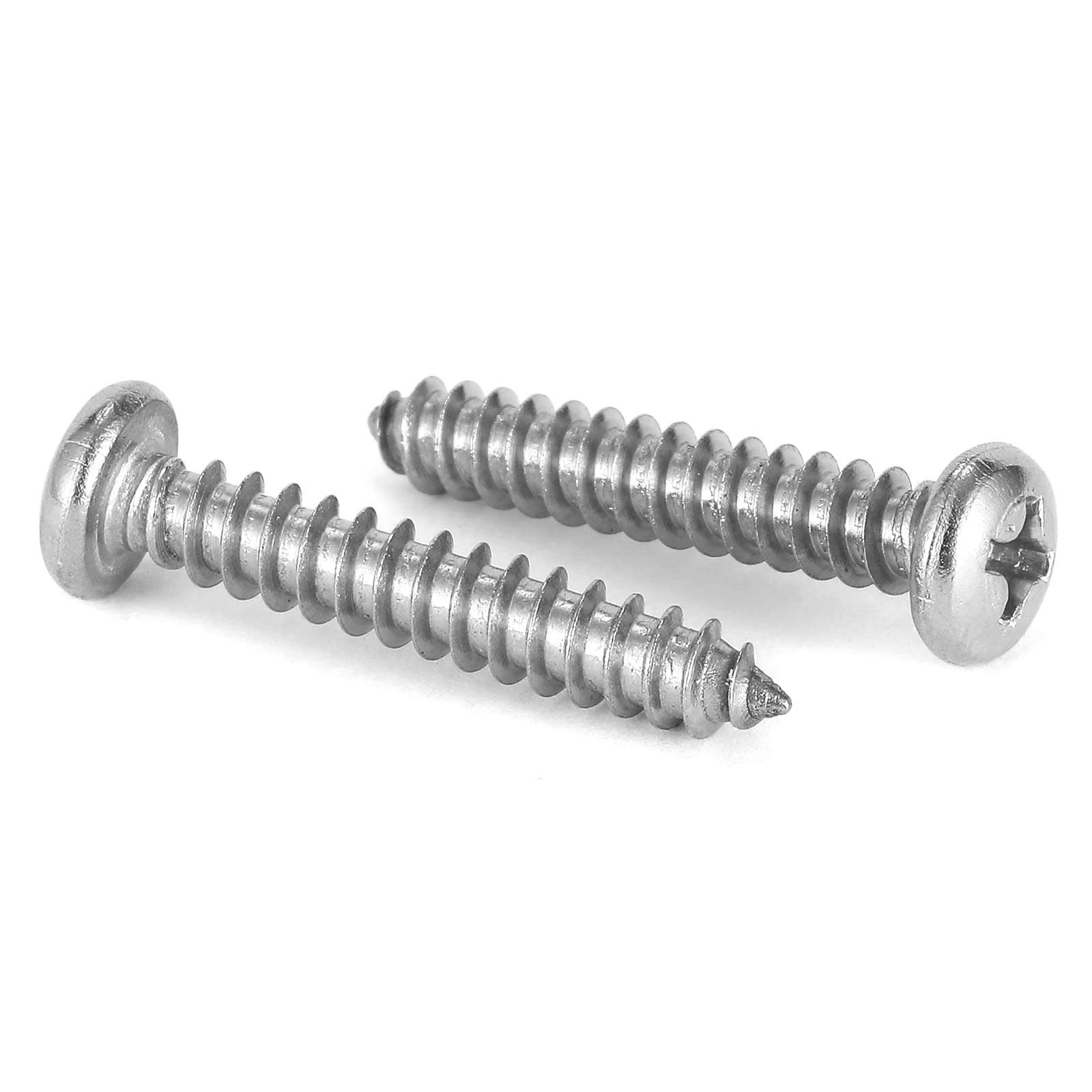 #4 x 3/4" Wood Screw 100Pcs 18-8 (304) Stainless Steel Pan Head Fast Self Tapping Drywall Screws by SG TZH